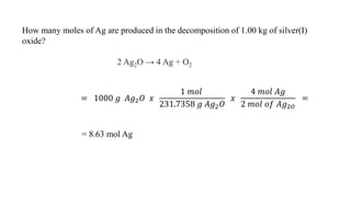 Chemical reactions and stoichiometry | PPTX