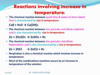 Chemical reactions and their characteristics | PPTX