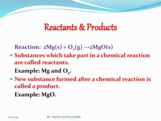 Chemical reactions and their characteristics | PPTX