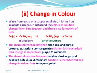 Chemical reactions and their characteristics | PPTX