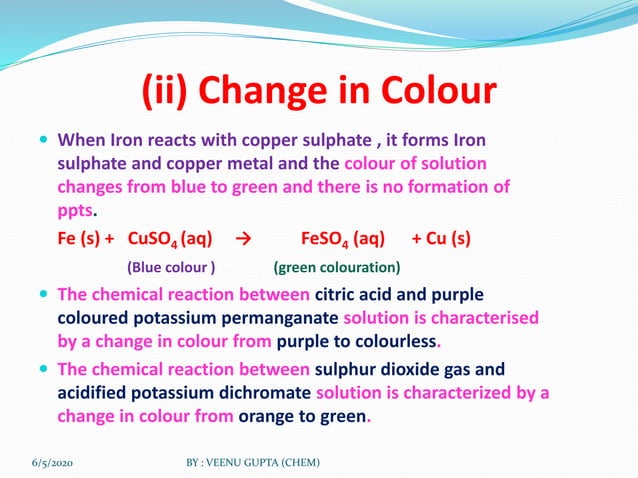 Chemical reactions and their characteristics | PPTX | Chemistry | Science