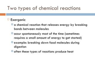 Chemical reactions and thermodynamics | PPT