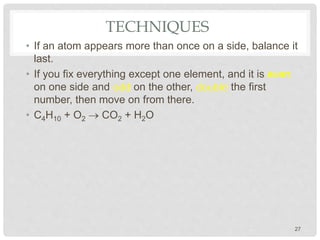 Chemical reactions balancing | PPTX