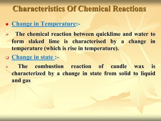 Chemical reactions final i | PPT | Chemistry | Science