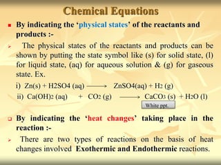 Chemical reactions final i | PPT | Chemistry | Science