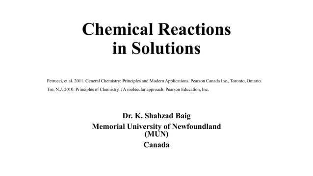 Chemical reactions in solutions | PPT