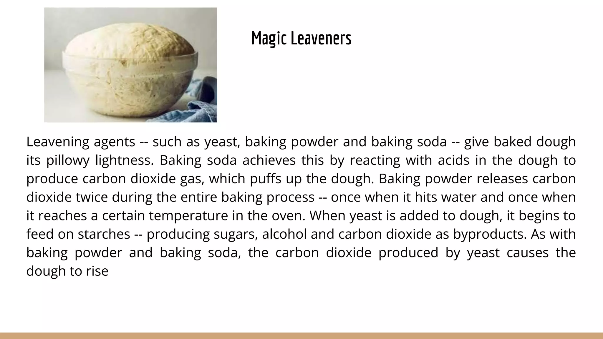 Chemical reactions involved in baking a cake | PDF