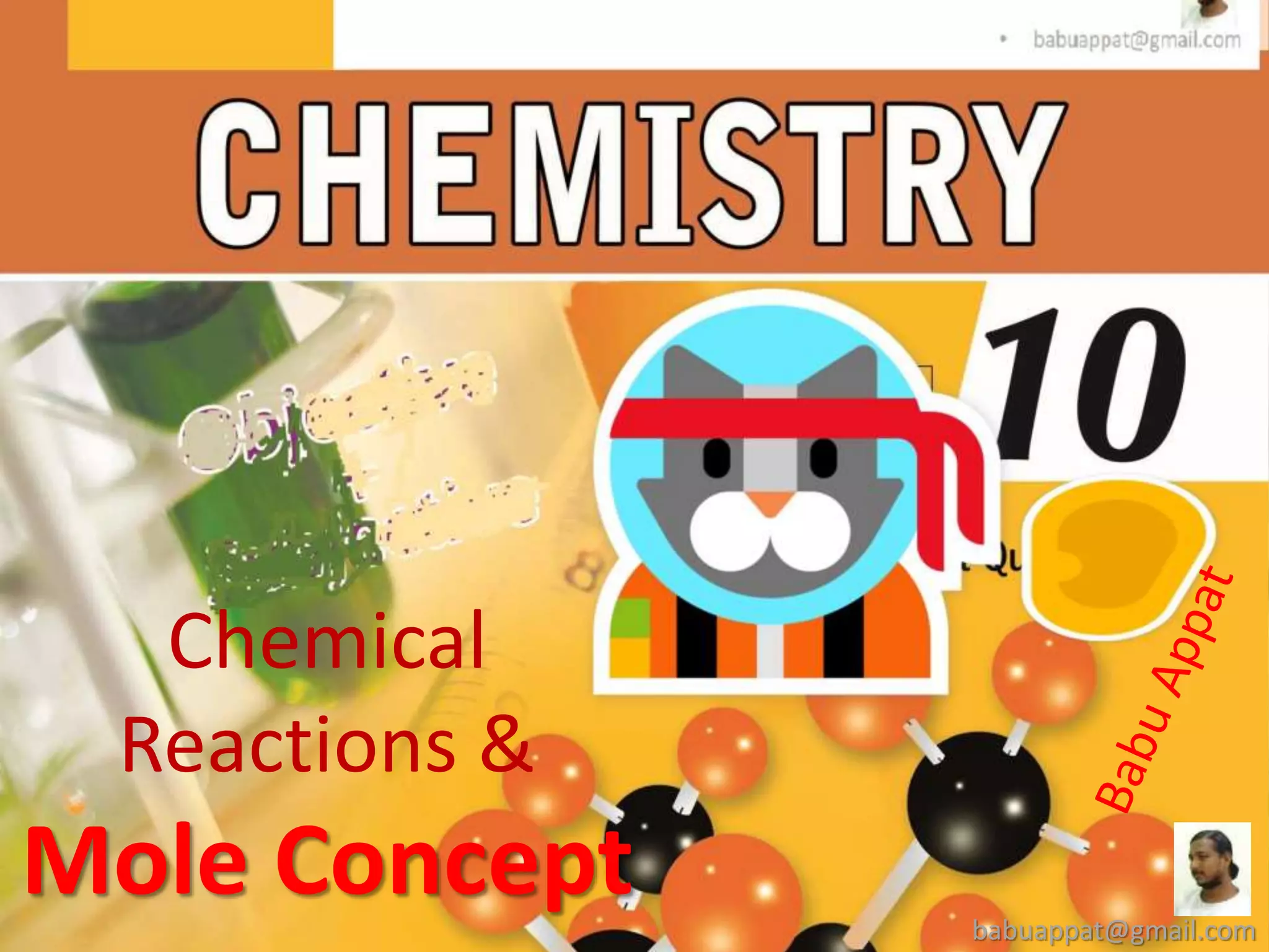 Chemical Reactions & Mole Concept 10th Std Chemistry | PPTX | Physics ...