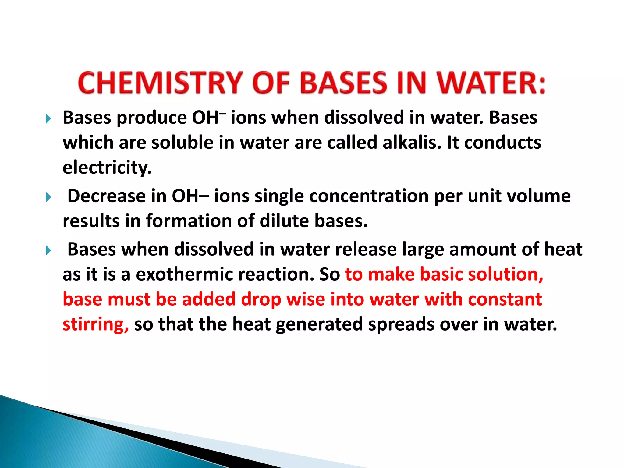 Chemical reactions of acids and bases | PPTX