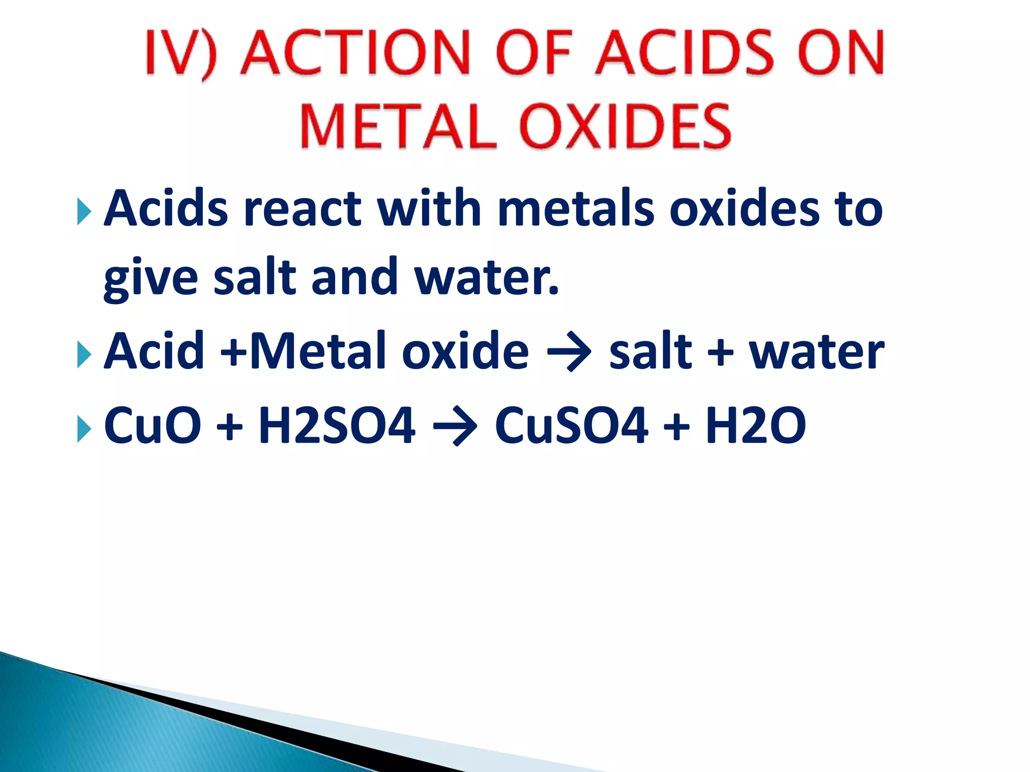 Chemical reactions of acids and bases | PPTX