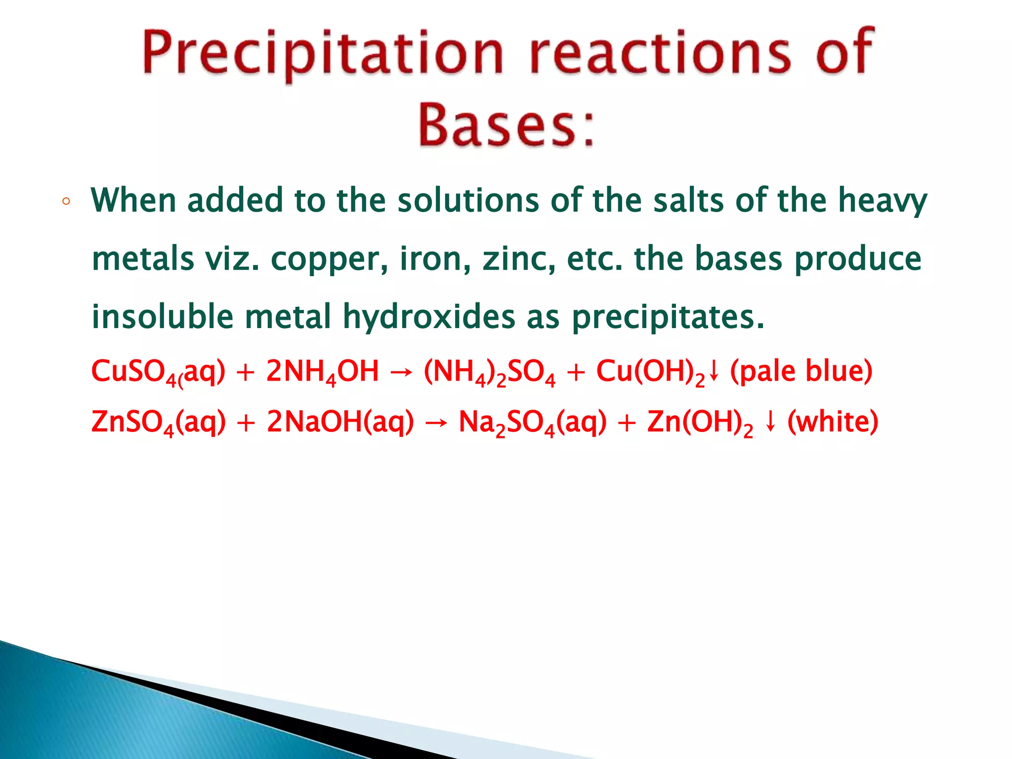 Chemical reactions of acids and bases | PPTX