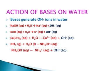 Chemical reactions of acids and bases | PPTX