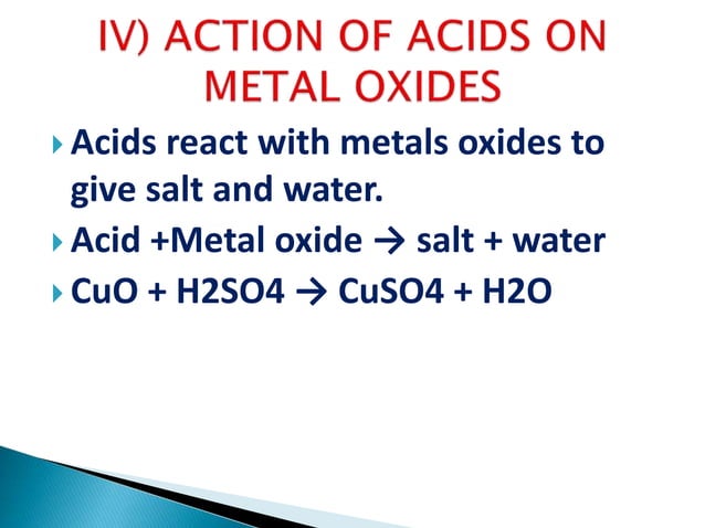 Chemical reactions of acids and bases | PPTX