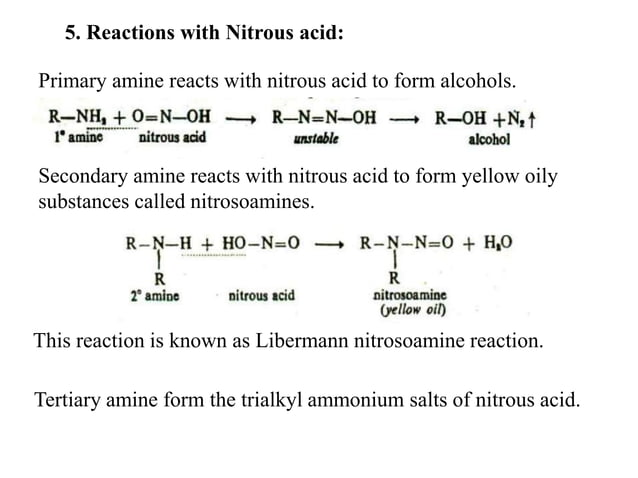 Chemical Reactions of Amines.ppt | Chemistry | Science