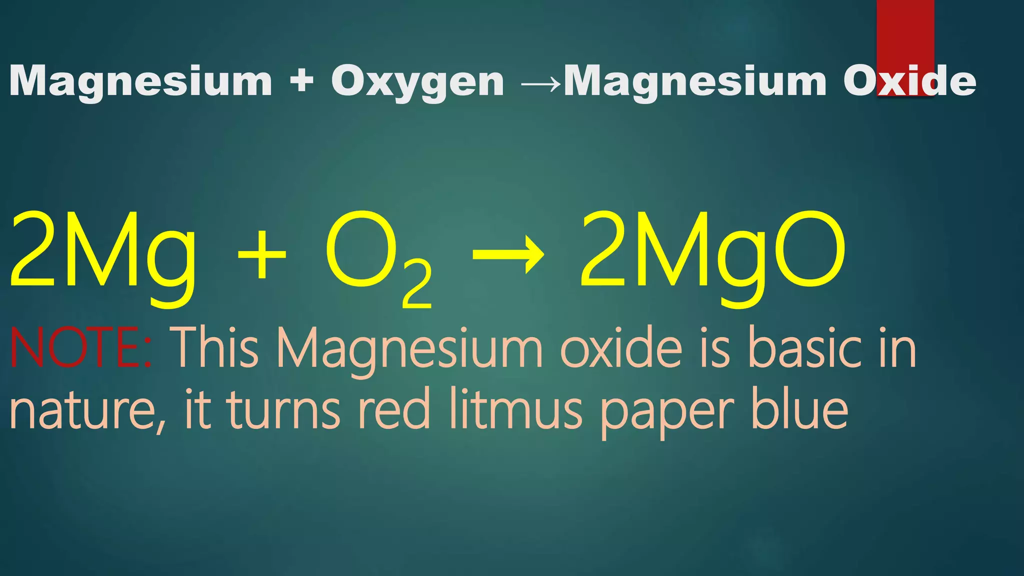 Chemical reactions of Metal for Class 10th CBSE | PPTX
