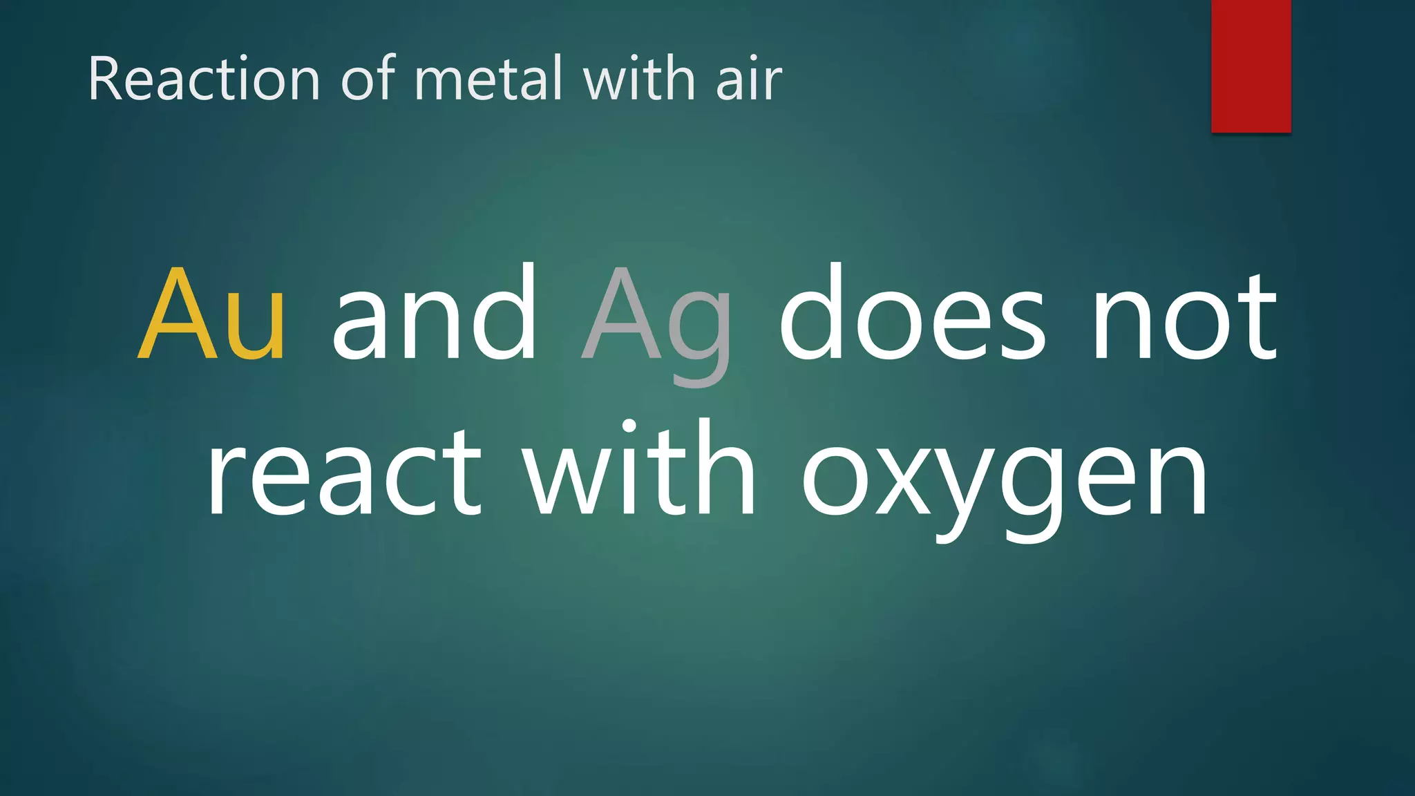 Chemical reactions of Metal for Class 10th CBSE | PPTX