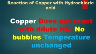 Chemical reactions of Metal for Class 10th CBSE | PPTX