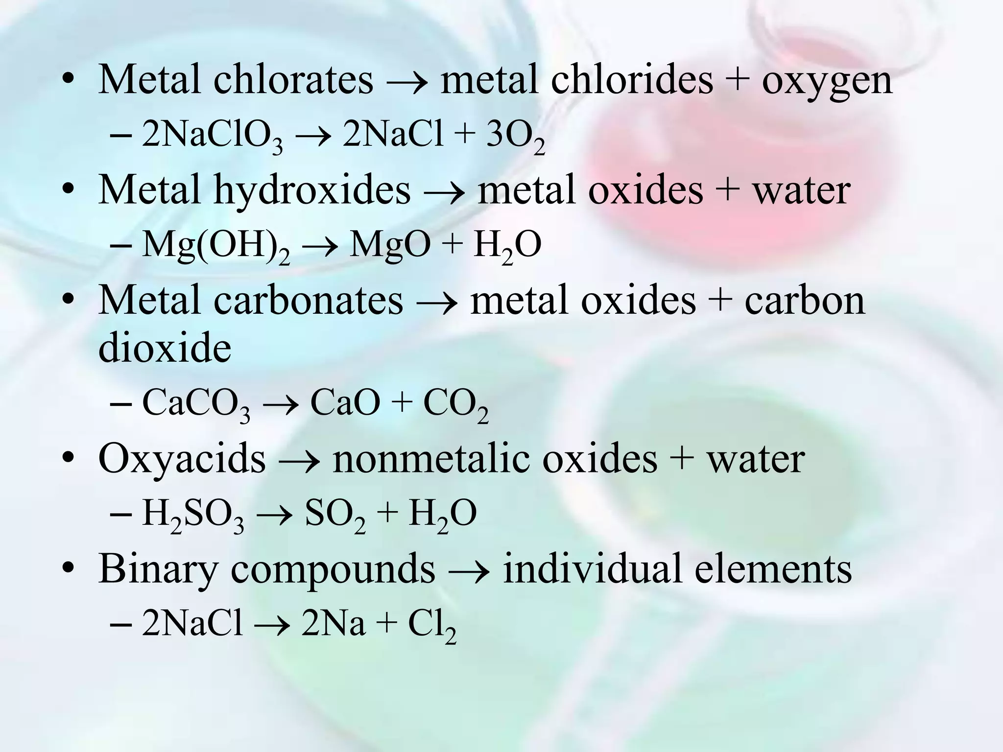 Synthesis and Decomposition Reactions | PPTX