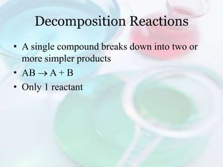 Synthesis and Decomposition Reactions | PPTX