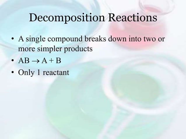 Synthesis and Decomposition Reactions | PPT
