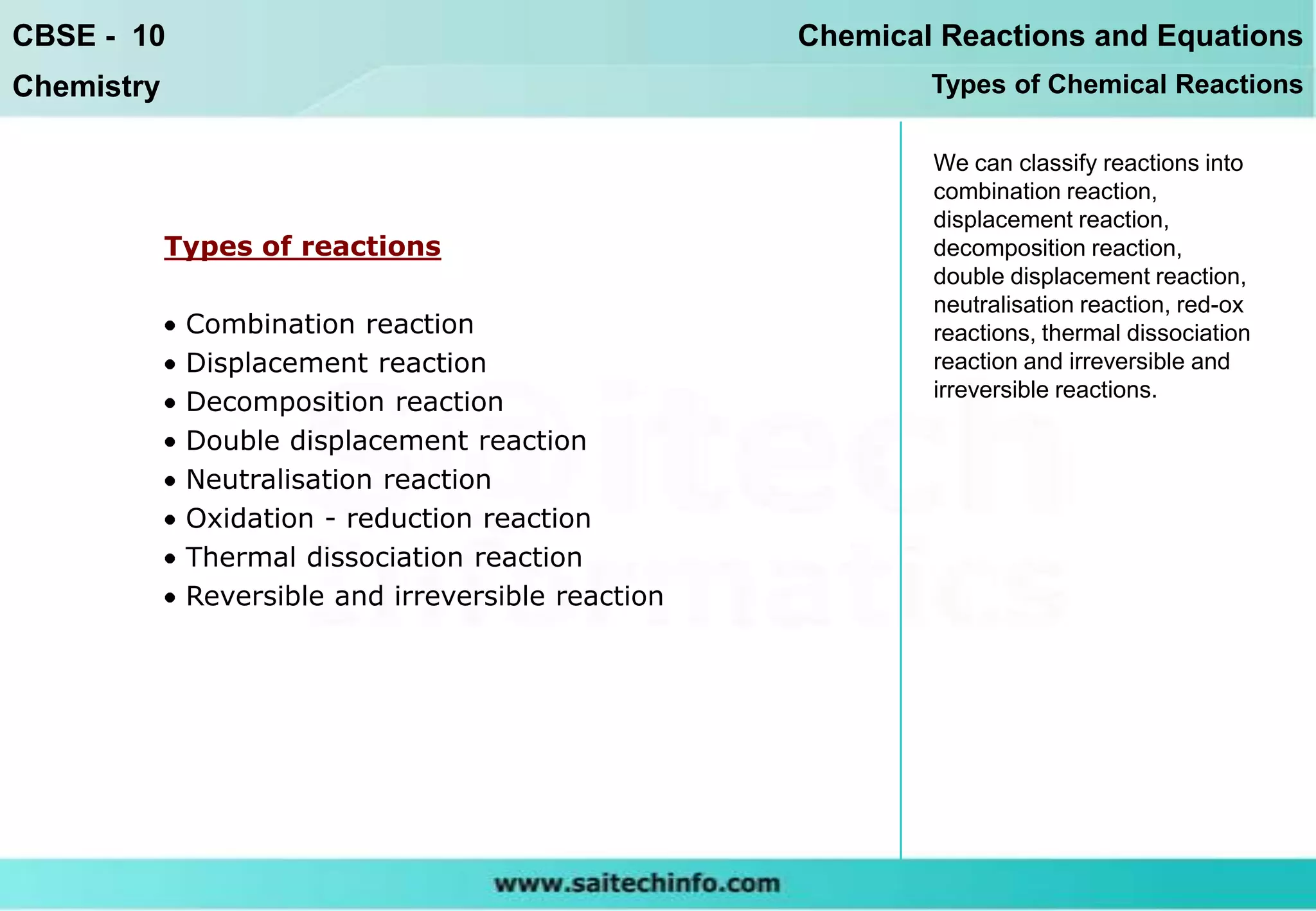 Chemical reaction types_grade_10 | PPTX