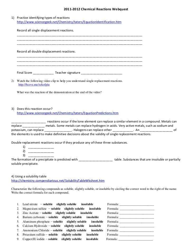 Chemical Reaction Webquest chemical-reaction-webquest