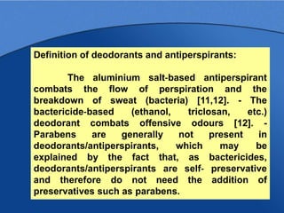 Chemicals used-for-deodorants | PPTX