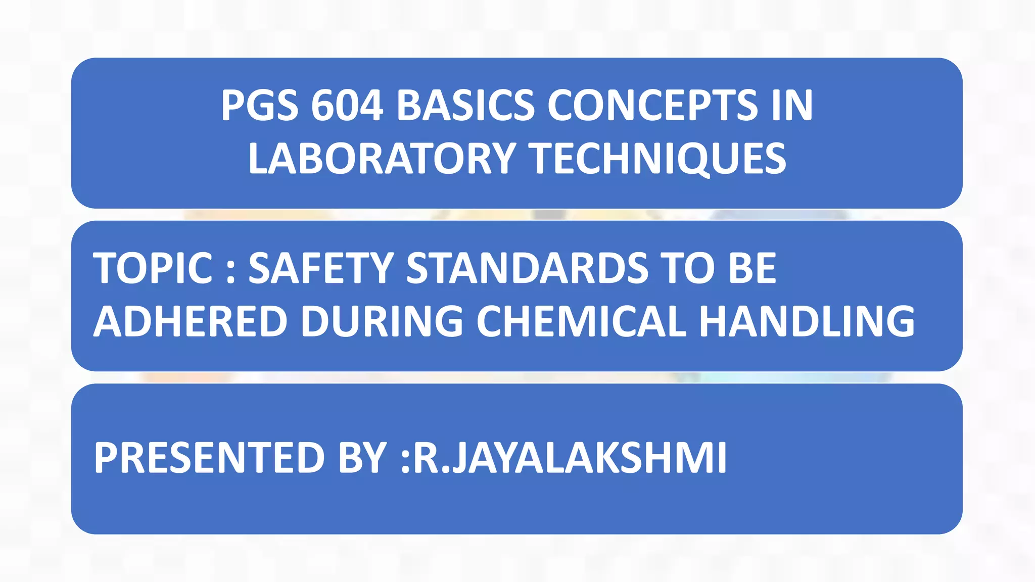 Chemical safety | PPT