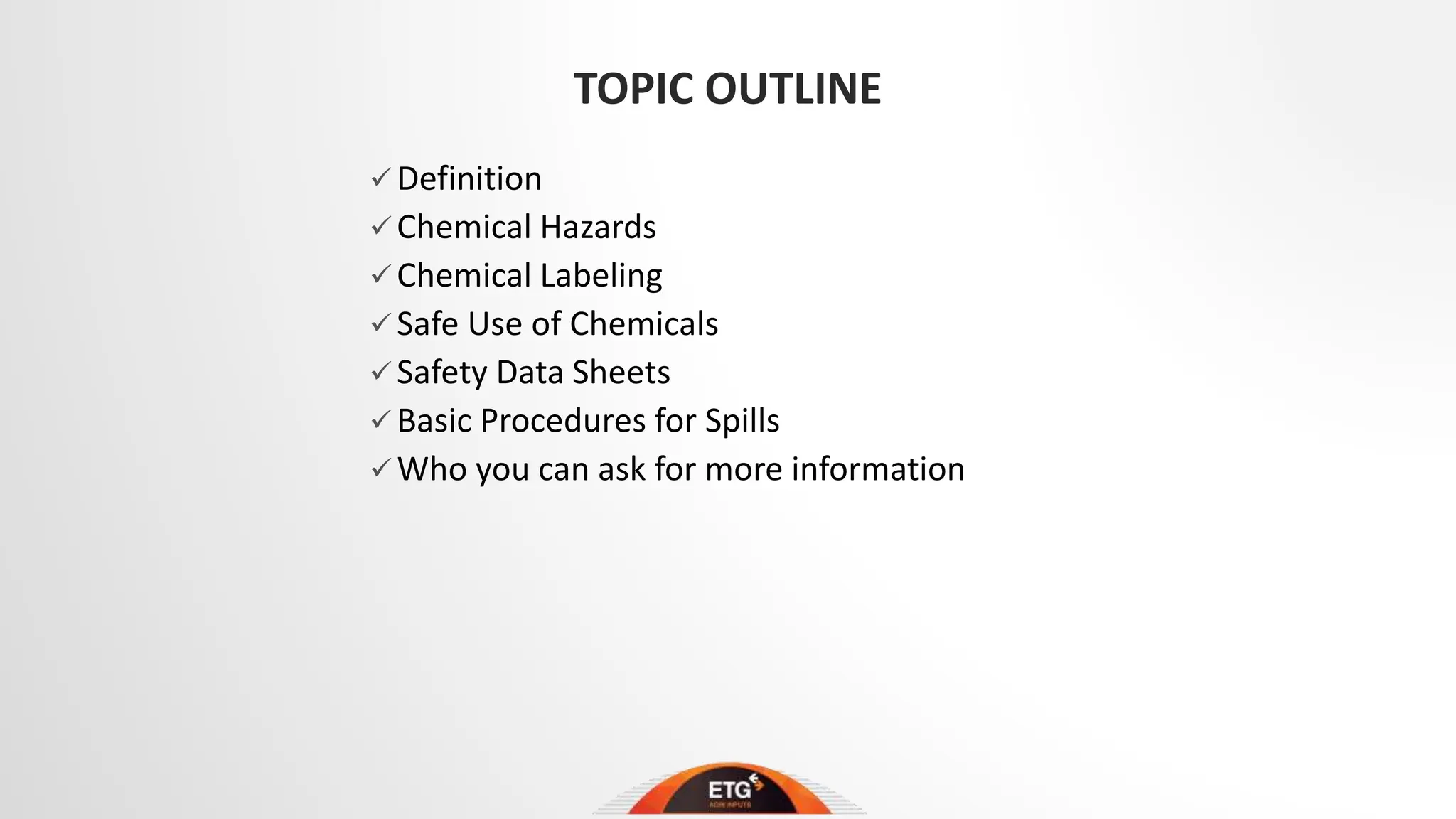 Chemical safety presentation for chemicals | PPTX