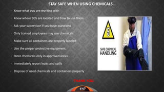 Chemical safety presentation for chemicals | PPTX