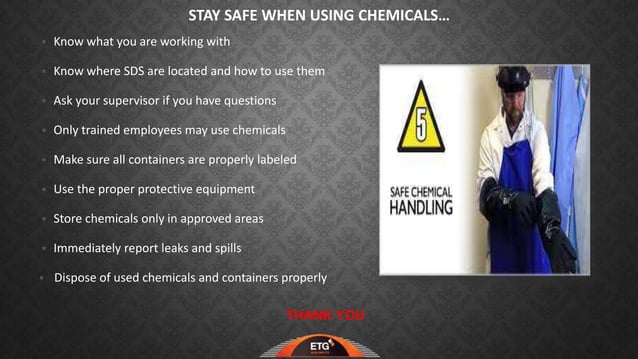 Chemical safety presentation for chemicals | PPTX