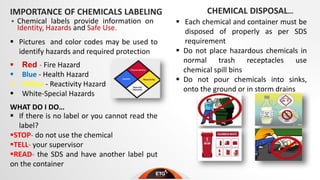 Chemical safety presentation for chemicals | PPTX