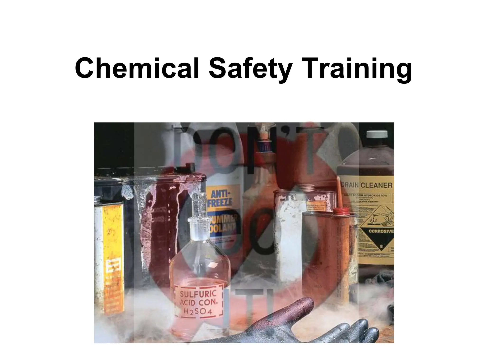 Chemical Safety is achieved by undertaking all activities involving ...