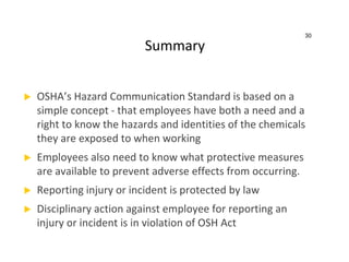 Chemical Safety is achieved by undertaking all activities involving ...