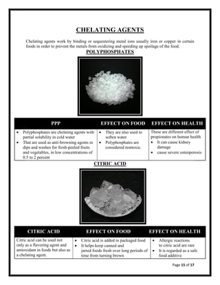 CHEMICALS AND PRESERVATIVES USED IN SNACK FOOD AND THEIR EFFECT ON FOOD ...