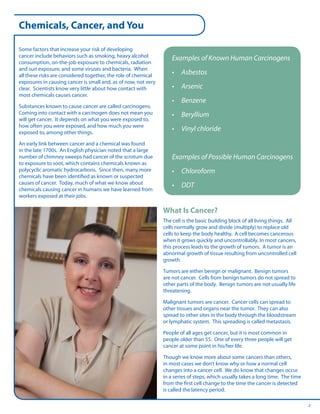 Chemicals, cancer, and you fs | PDF
