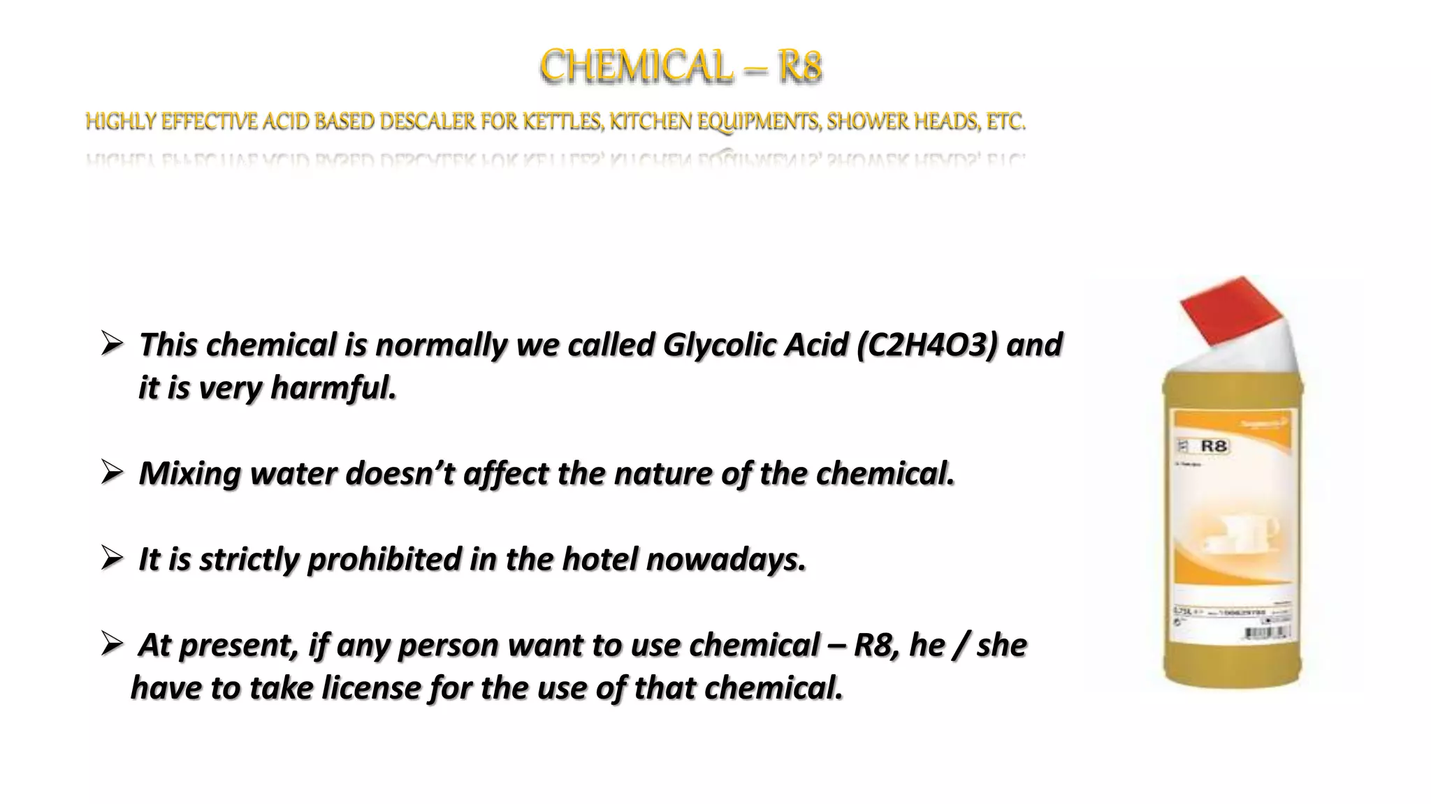 Housekeeping Workshop DAY - 3 (Chemical R - Series ) | PPTX