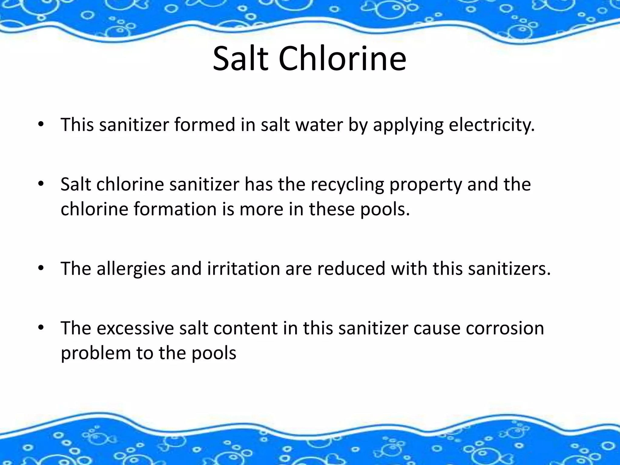 Chemicals for clean and hygienic swimming pool | PPTX