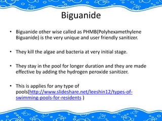Chemicals for clean and hygienic swimming pool | PPTX