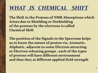 Chemical shift and application of NMR.ppt