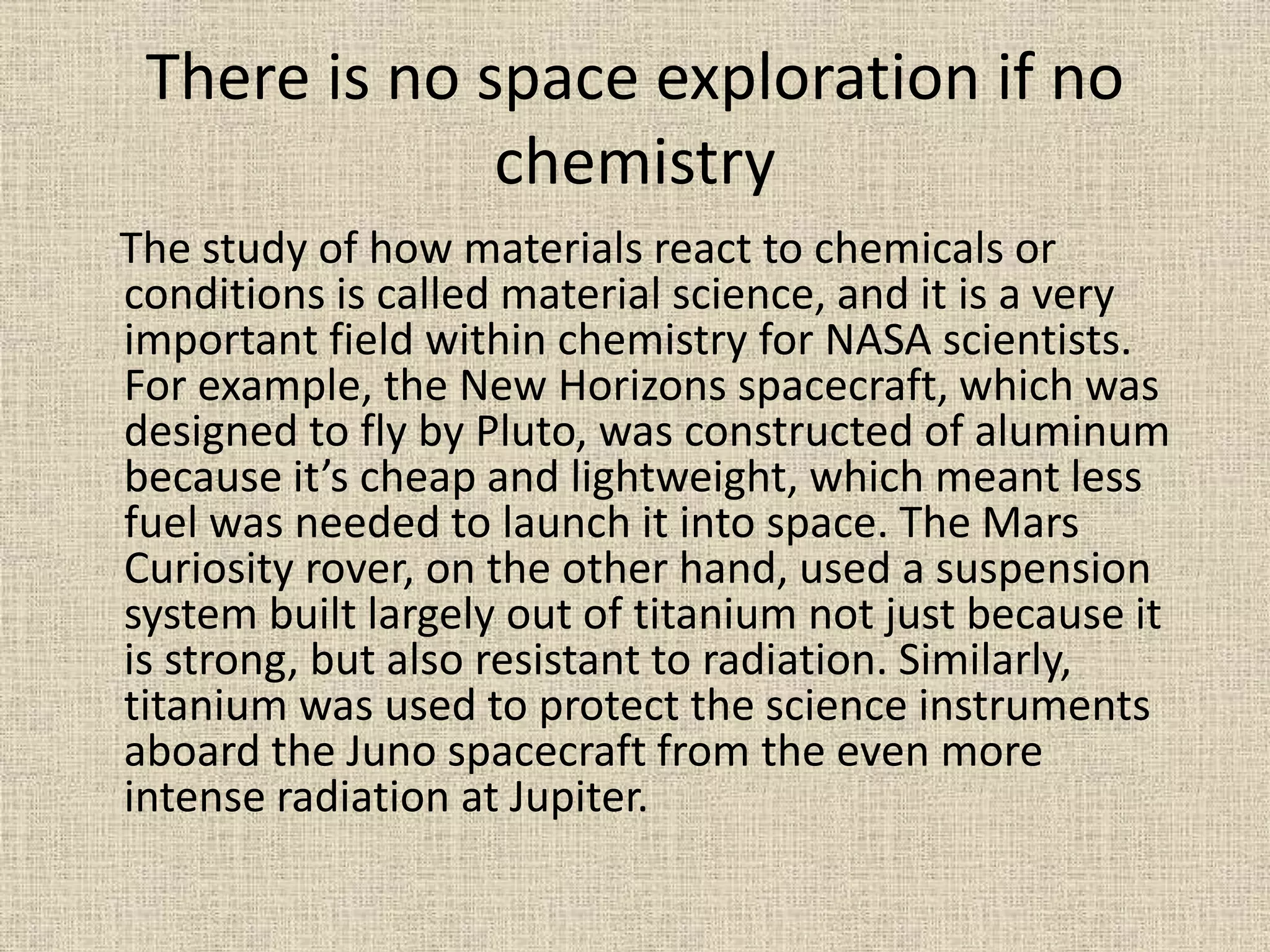Chemicals in space | PPTX
