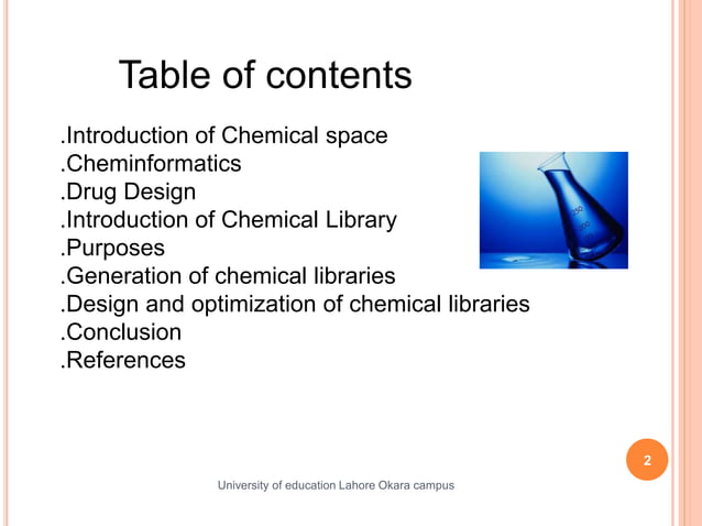 Chemical space & chemical library | PPTX | Pharmaceutical Industry ...