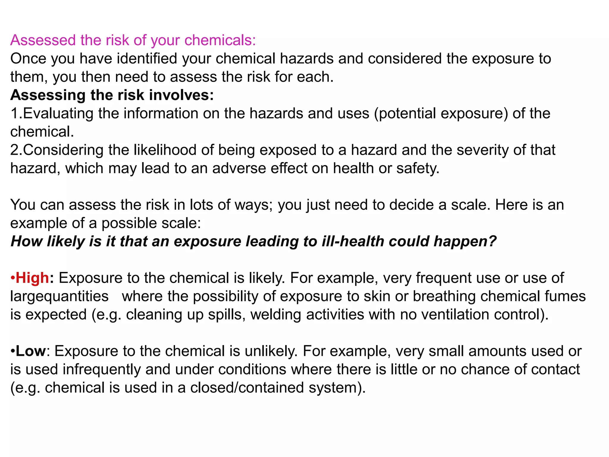 Chemicals Safety Presentation | PPTX