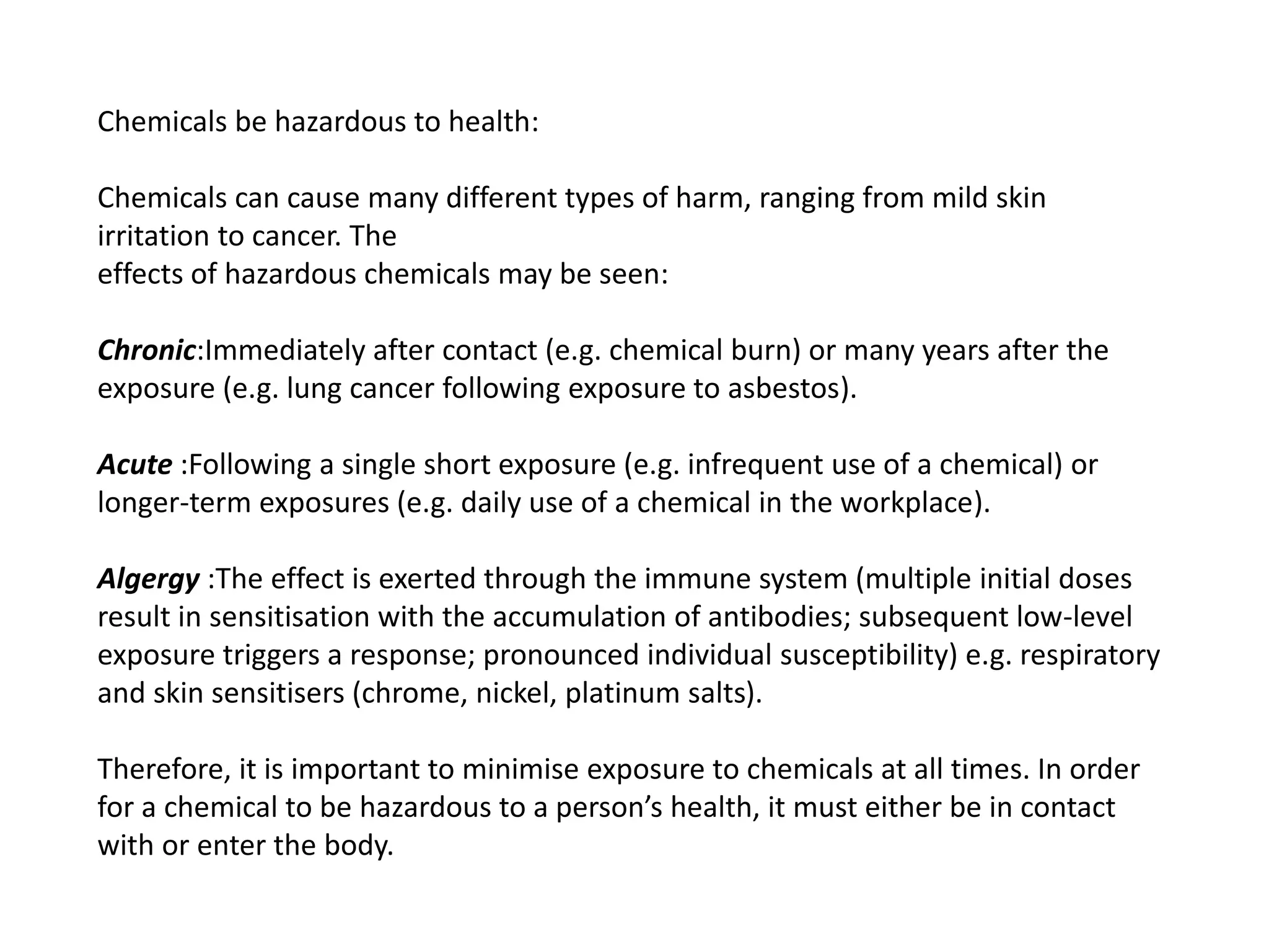 Chemicals Safety Presentation | PPTX