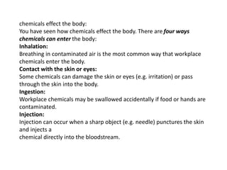 Chemicals Safety Presentation | PPTX