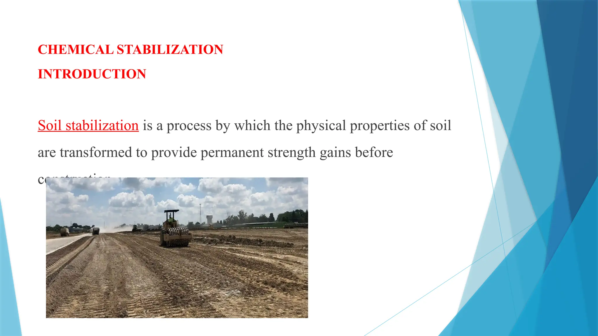 Chemical STABILIZATION as a method of soil stabilization in highway ...