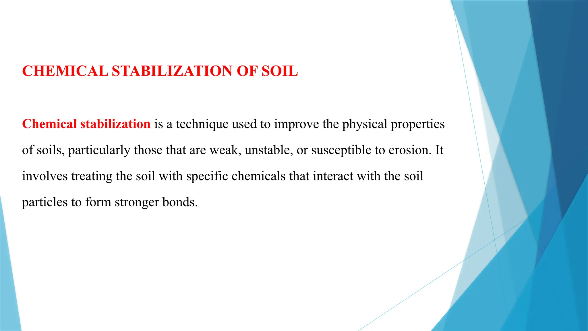 Chemical STABILIZATION as a method of soil stabilization in highway ...