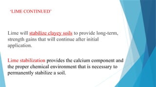 Chemical STABILIZATION as a method of soil stabilization in highway ...