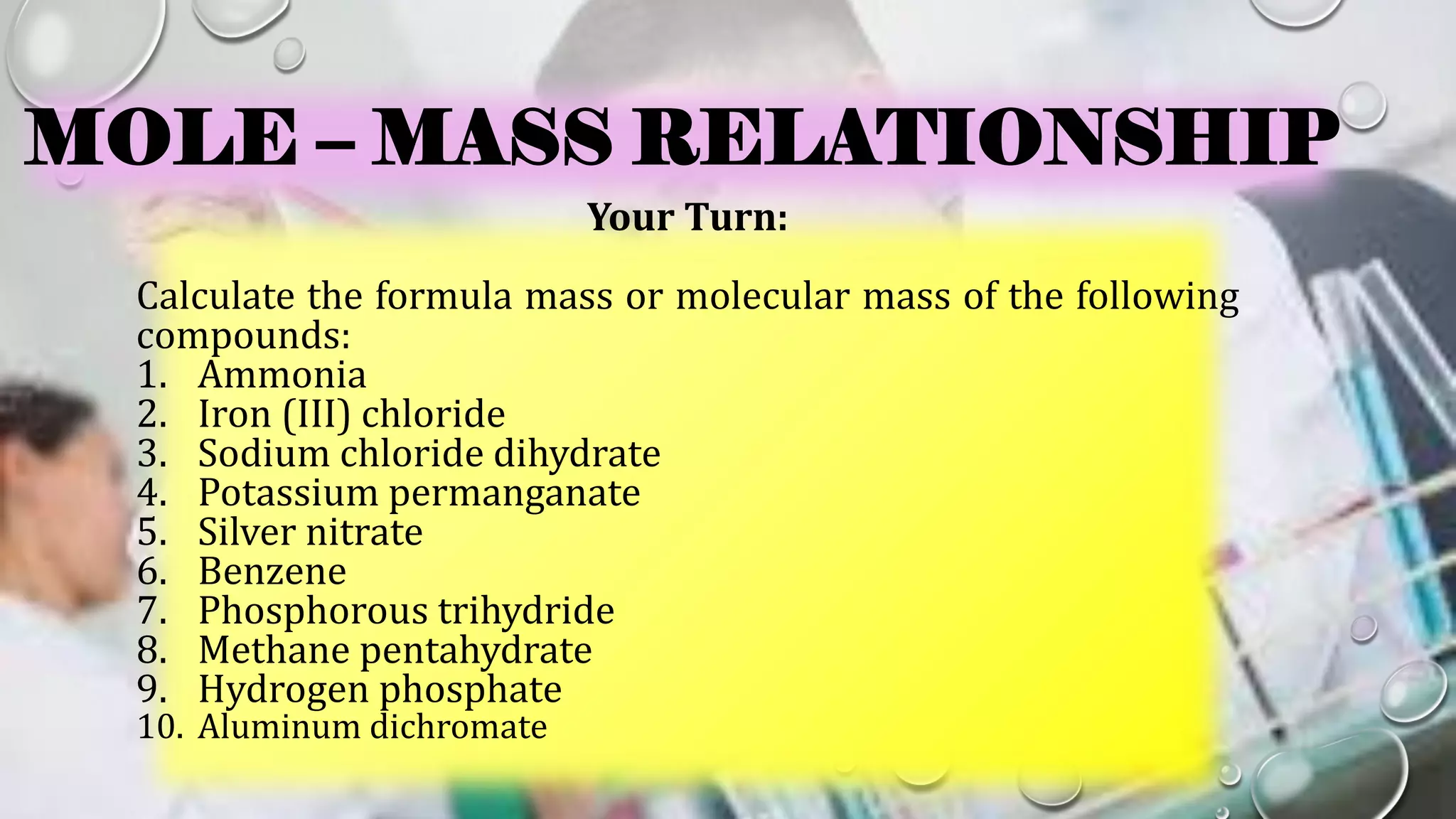 Basics of Chemistry: Chemical stoichiometry | PDF