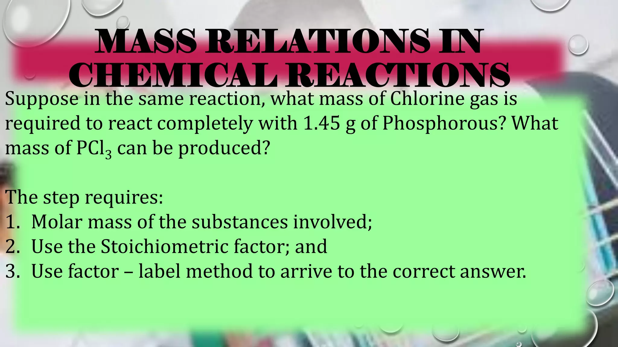Basics of Chemistry: Chemical stoichiometry | PDF